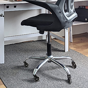 Fulgente Office Chair Caster Wheels(Set of 5), Heavy Duty Protection for Hardwood & Tile Floors Without Mat, Replacement Rubber Chair Casters Universal Fit 7/16 inch -Quick & Quiet Rolling Over Cables