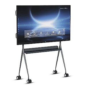 TIBURN R1 75" Smart Board, Touchscreen Display, 4K UHD Interactive Whiteboard, Touch Screen Interactive Smart Whiteboard for Classroom and Businesses(Board + Stand)