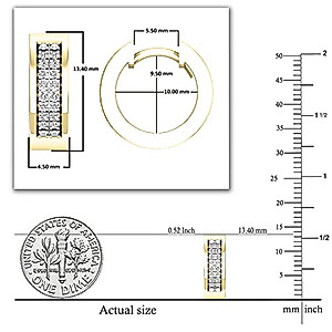 Dazzlingrock Collection 0.06 Carat (ctw) Round White Diamond Unisex Hinged Post Huggie Hoop Earring (1Pc Only) in 14K Yellow Gold