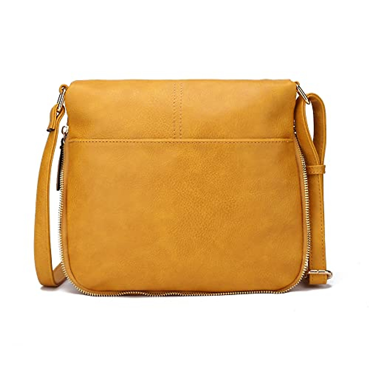 MKF Crossbody Bag for Women – PU Leather Expandable Messenger Purse – Designer Pocketbook Handbag Shoulder Strap