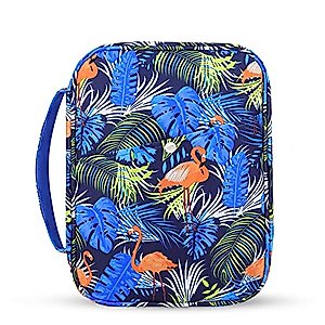 QTKJ Bible Covers for Women, Carrying Book Cover Case with Zippered Pocket Bible Case for Women Mom Ladies Teens Girls, Colorful Bird