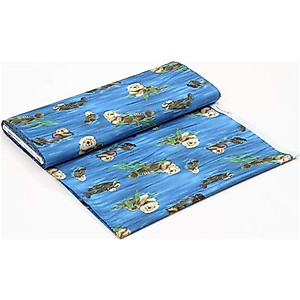 Blue Otter Fabric by Robert Kaufman (per 0.5 Yard Unit)