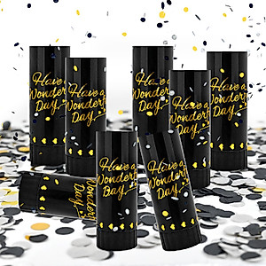 Confetti Poppers Party Cannon 8pcs Small Party Poppers Confetti Cannon for Wedding Birthday Graduation Baby Shower Anniversary Christmas New Year's Party Celebrations Supplies Paper Poppers for Kids