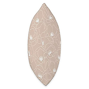 Floral Cute Minimalist Boho Modern Designs Poppy Flower Floral Pattern Beige and White Modern Neutral Throw Pillow, 18x18, Multicolor