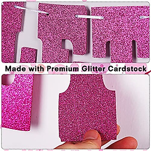 Pre-Strung Birthday Party Decorations,Sweet 30 Happy Birthday Banner,Pink Glitter Thirty Birthday Banner Boot for 30th Women Birthday Party. Did we mention no DIY?