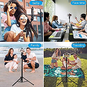 Selfie Stick Tripod 52 Inch Cell Phone iPhone Tripod Stand with Bluetooth Remote Smartphone for iPhone 11 Xs X 6 7 8, Android Cellphone Gopro Camera Mount Portable Monopod Feet Travel Lightweight …