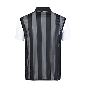 Flygo Men's Summer Stand Collar Lightweight Breathable Mesh Cycling Travel Zip Vest (Medium, Black)