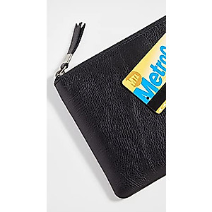 Madewell Women's The Leather Pouch Clutch, True Black, One Size