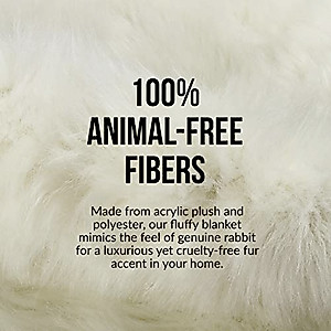 Luxe Faux Cowhide Rug for Rustic and Western Decor | Low Pile Faux Fur Rug with Off White Cow Print | Cruelty-Free Fade Resistant Living Room Rugs | 4-1/4 x 5 ft