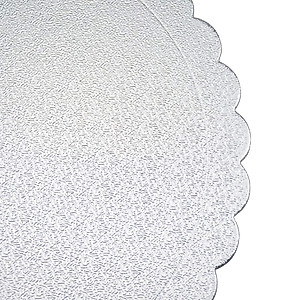 Tebery 15 Pack Round Cake Boards 10-inch Premium Silver Cake Circles Cardboard Scalloped Cake Circle Base