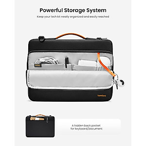 tomtoc 360 Protective Laptop Shoulder Bag for 13-inch MacBook Pro M2/A2686 M1/A2338 2022-2016, MacBook Air M3/A3113 M2/A2681 M1/A2337 2024-2018, Water-Resistant Laptop Accessory Carrying Case Sleeve