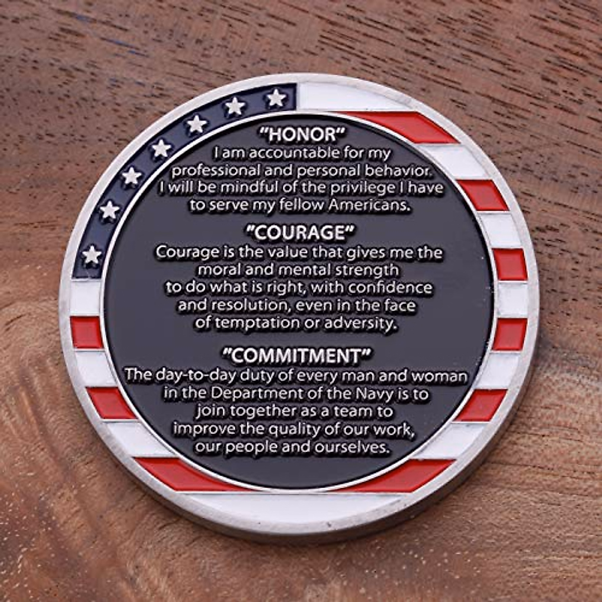 Navy Core Values Challenge Coin - United States Navy Challenge Coin - Amazing USN Navy Military Coin - Designed by Military Veterans!