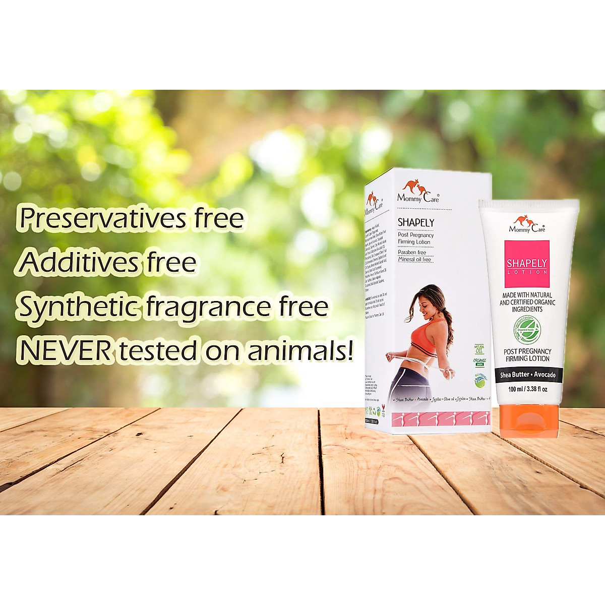 Mommy Care Shapely Post Pregnancy Firming Lotion With Laminaria and vitamin E Postpartum Belly Firming Cream Tummy Tightening for After Pregnancy Certified Organic (1 Bottle 3.38 fl.oz)