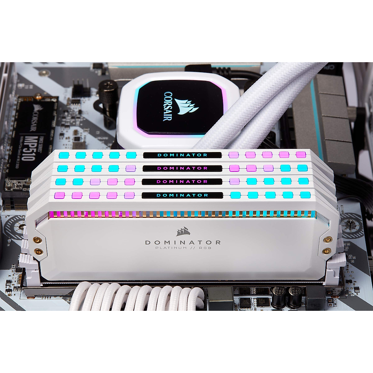 Corsair Dominator Platinum RGB DDR4 32GB (2x16GB) 3600MHz C18 Desktop Memory (12 Ultra-Bright CAPELLIX RGB LEDs, Patented DHX Cooling, Wide Compatibility, Intel XMP 2.0) White
