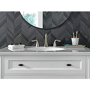 Delta Faucet Arvo Widespread Bathroom Faucet Brushed Nickel, Bathroom Faucet 3 Hole, Bathroom Sink Faucet, Drain Assembly, SpotShield Stainless 35840LF-SP