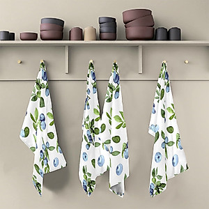 ALAZA Blueberries Decorative Kitchen Dish Towels Set of 4,Soft and Absorbent Kitchen Hand Towels Home Cleaning Towels Dishcloths,18 x 28 Inch