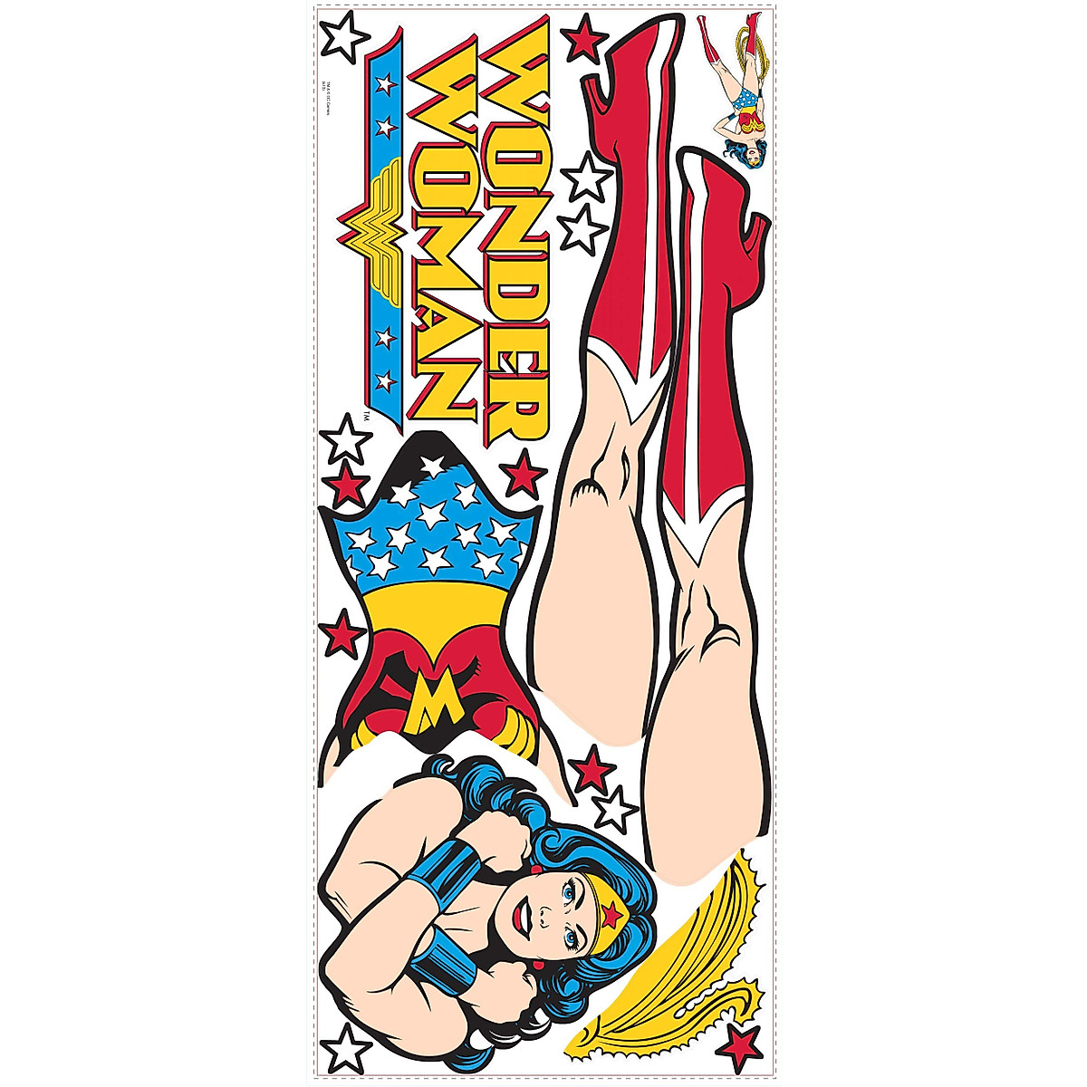RoomMates RMK2397GM DC Classic Wonder Woman Peel and Stick Giant Wall Decals