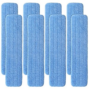 Replacement Microfiber Pad for Rubbermaid Commercial 24 Inch Mop Head - 8 Pack Wet & Dry Commercial Cleaning Refills Reusable Mop Refills Fit for Any Microfiber Flat Mop System 24"