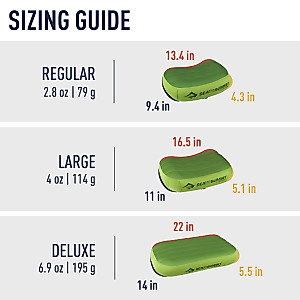 Sea to Summit Aeros Premium Inflatable Travel Pillow, Regular (13.4 x 9.4), Lime