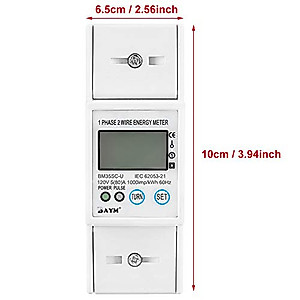 BAYM® 5(80) A 120V 60HZ Single Phase Din Rail Digital Modbus Smart Remote KWH Watt Hour Din-Rail Energy Meter LCD with Button 80A