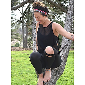 Sweaty Bands Womens Girls Headband - Non-Slip Velvet-Lined Fitness Hairband - Plot Twist Black Pink