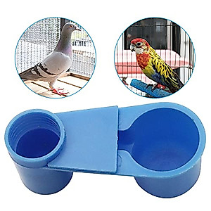 12Pcs Automatic Bird Drinker Feeder Plastic Soda Pop Water Bottle Cup or Pigeons Parrot Chicken Feeder Poultry Cage Cup Supplies (Blue)