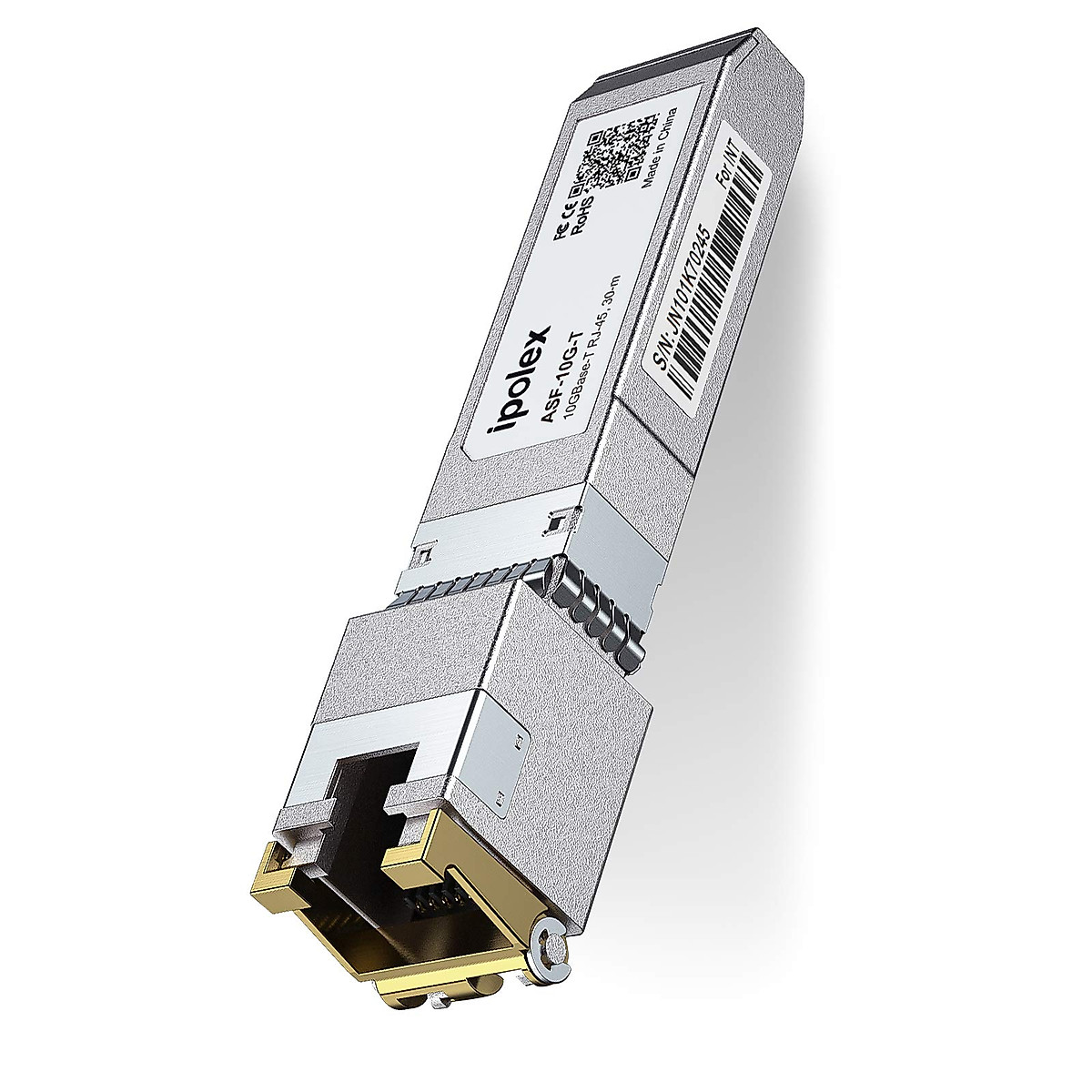 ipolex 10G SFP+ RJ45 Copper Transceiver, 10GBase-T RJ-45 SFP+ Module, Compatible for Intel E10GSFPT (CAT6a/CAT7, 30m)