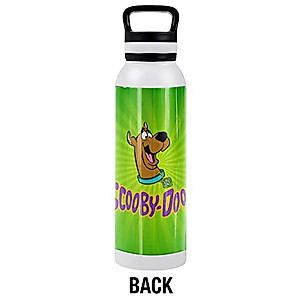 Scooby Doo! OFFICIAL Burst 24 oz Insulated Canteen Water Bottle, Leak Resistant, Vacuum Insulated Stainless Steel with Loop Cap, White