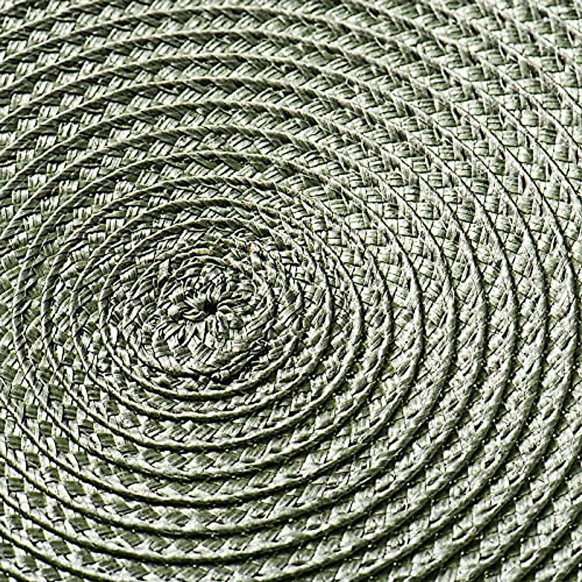 AHHFSMEI Round Braided Placemats 15 Inch Round Table Mats for Dining Tables Woven Heat Resistant Place mats Set of 6 (Fog Green)