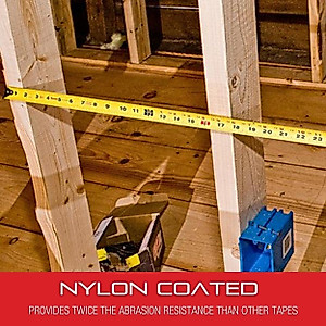 Starrett Exact Retractable Metric Pocket Tape Measure with Nylon Coating, Self Adjusting End Hook, and Steel Belt Clip - 1/2" Width x 3.5m Length - KTX12-3.5M-N