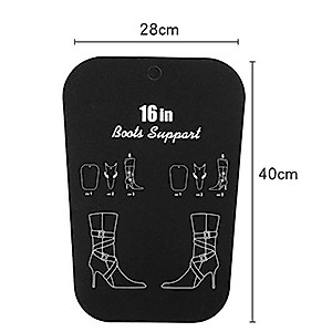 QUUPY 2 Pairs 16 Inch Long Thicken Plastic Shoe Shaper Holder Shoe Trees Stretcher Inserts Tall Boot Automatic Stand Support No Print for Women Over-The-Knee Boots Taller Boot Knee High Shoes (Black)