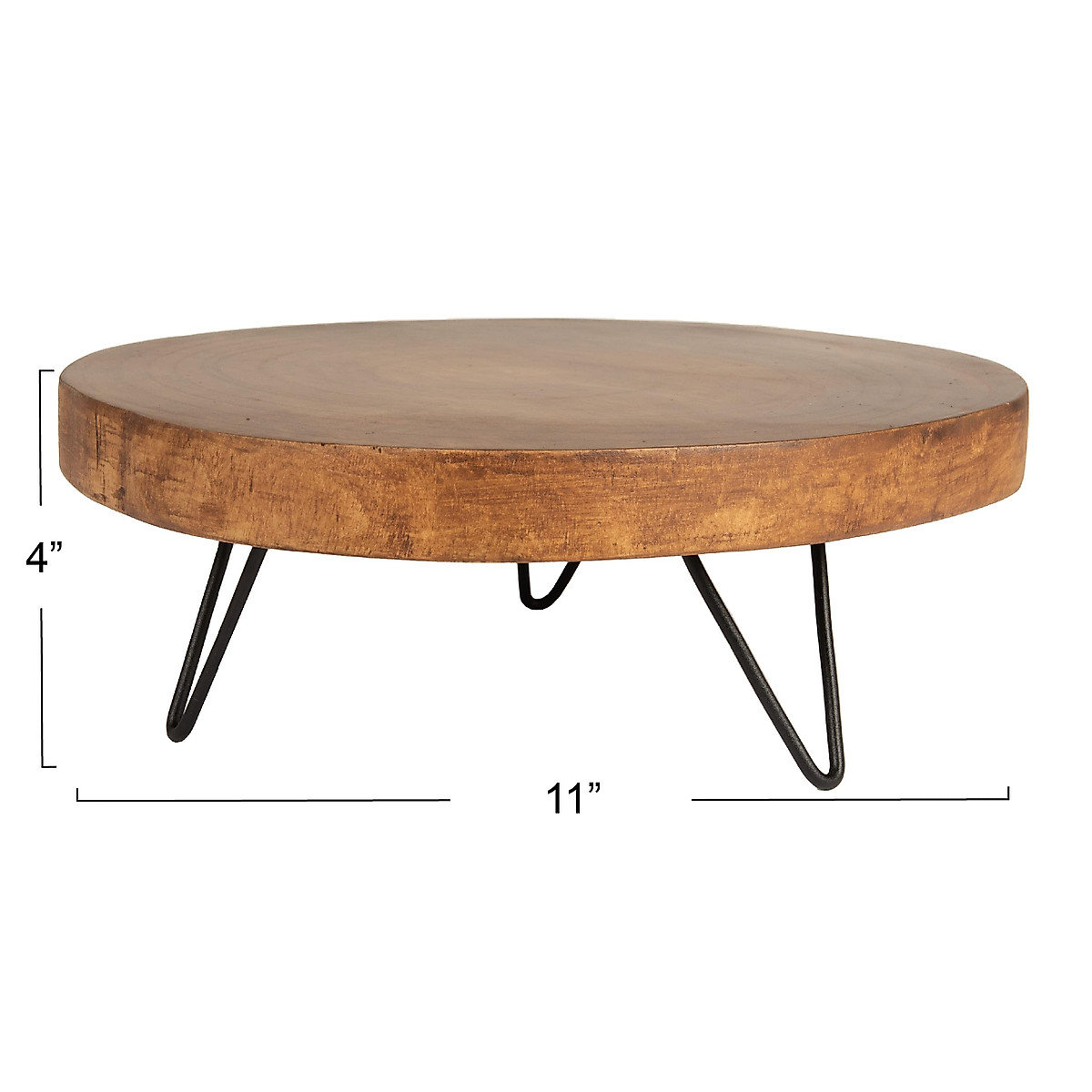 Creative Co-Op Decorative Paulownia Wood Pedestal, Dark Brown