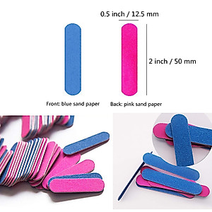 Transun Moo Mini Nail Files Bulk, 100 Pack 2 Inches Disposable Double Sided Emery Boards Manicure Pedicure Tools(1002)