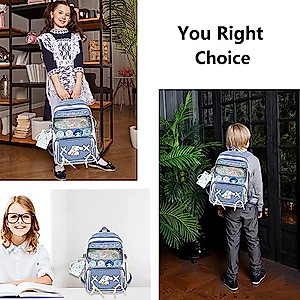 jkawzoy Japanese Cartoon Backpack, Cute Cool Book Bags for Teens Kawaii Backpacks with Kawaii Pins for Outdoor Travel Unisex Laptop Bookbags Blue