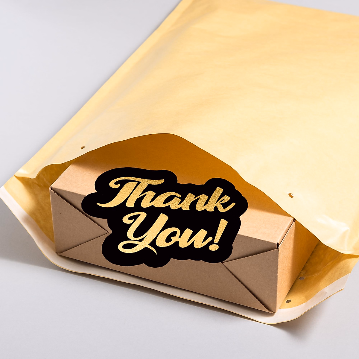 200PCS Unique Thank You Cards Small Business, Black Gold Thank You Cards for Small Business, Double-sided Printing Package Insert Notes for Small Business Owners Stores Online Retailers
