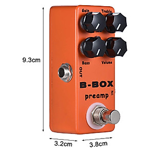 YMUZE Moskyaudio Mini B-Box Preamp Pedal Electric Guitar Effect with Overdrive Function