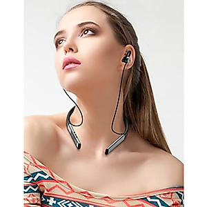 Neckband Bluetooth Headphones Around The Neck Wireless Earbuds with Microphone 100H Long Battery Life Waterproof Running Workout Headphones Noise Cancelling Earphones for Android iOS Sports Cycling