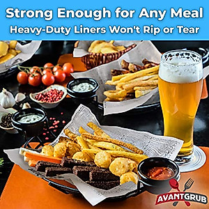 Greaseproof, Durable 12x16 Newsprint Wax Paper 300Pk. Deli Food Basket Liner Sheets for Fish, Burgers, Fries, BBQ and Sandwiches. Perfect for Your Movie, Circus or Carnival Theme Party or Cookout.