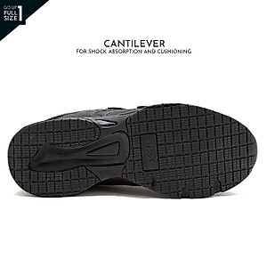 Avia Avi-Union II Strap Non Slip Shoes for Men, Hook and Loop Mens Walking Shoes with Memory Foam - Black, 11 Wide