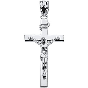 Claddagh Gold Sacred Symbolism: Embrace Faith Sterling Silver Cross Pendant - Large