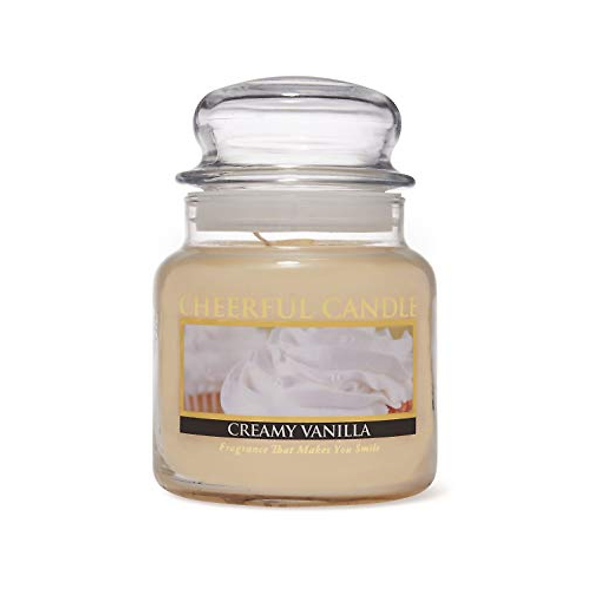 A Cheerful Giver - Creamy Vanilla Scented Glass Jar Candle (16 oz) with Lid & True to Life Fragrance Made in USA