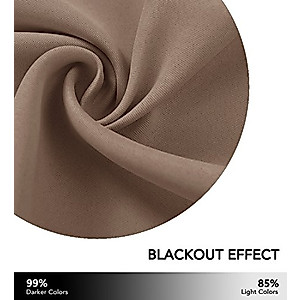 NICETOWN Outdoor Curtain for Patio Waterproof, Home Decor Thermal Insulated Grommet Top Blackout Indoor Outdoor Vertical Blind/Drape for Garage & Downstairs Window, W84 x L95, 1 PC, Tan