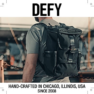 DEFY Menace Backpack 2.0 | Ballistic Nylon Backpack | 18 Liter Utility Backpack For Men | Premium Tech Backpack w/ 16 Inch Laptop Sleeve | Water Repellent Travel & Commuter Pack (Black)