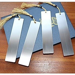 Tueascallk 4 Pcs Freely Createable Silver Metal Tassel Bookmarks - As The Best Gift