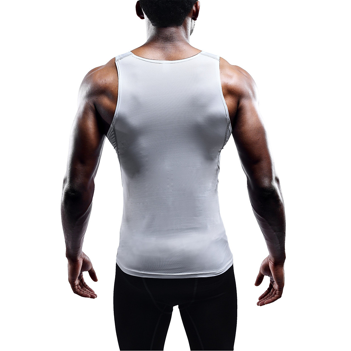 NELEUS Men's Athletic 3 Pack Compression Tank Top Dry Fit Undershirts,White,2XL,EUR 3XL