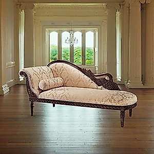 Design Toscano Swan Fainting Left Version Couch, 73", walnut