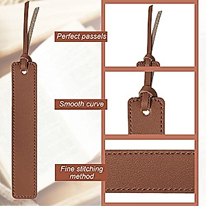 80 Pieces Brown Leather Bookmarks Handmade Genuine Leather Page Markers Personalized Leather Bookmarks for Book Reading Bookworm Book Lovers Readers Writers Accessories