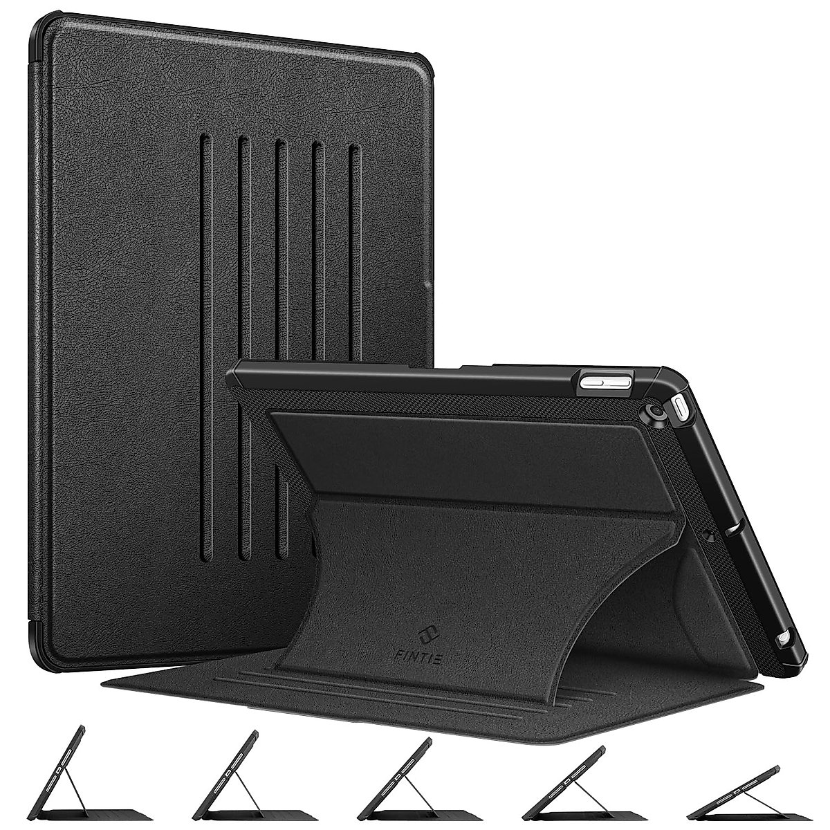 Fintie Magnetic Stand Case for iPad 9th / 8th / 7th Generation (2021/2020/2019) 10.2 Inch, [Multiple Secure Angles] Shockproof Rugged Soft TPU Back Cover, Auto Sleep Wake, Black
