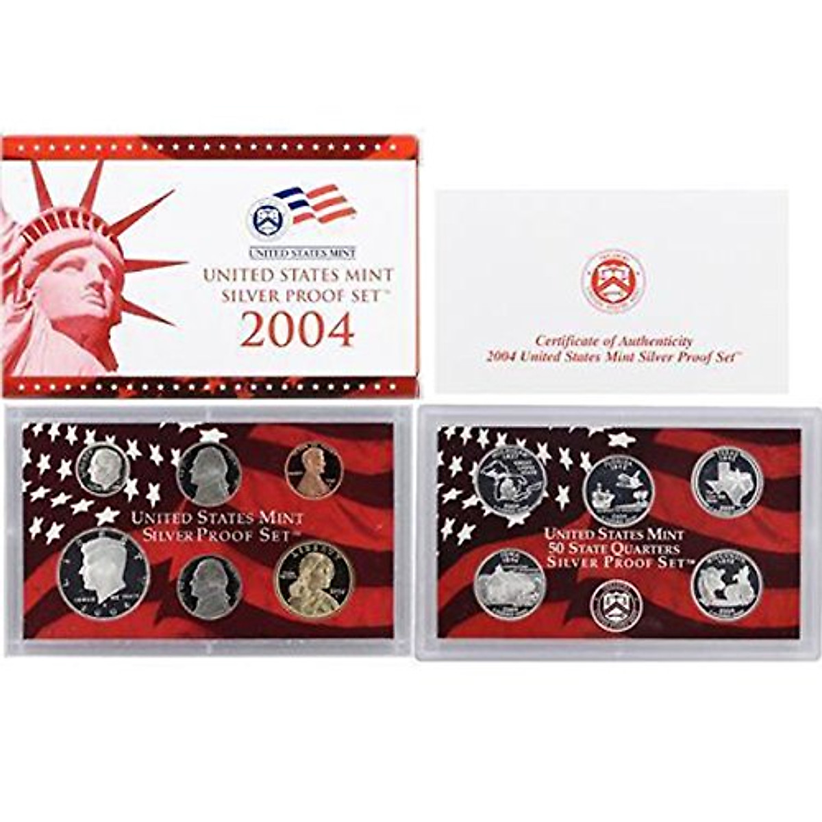 2004 S U.S. Mint Silver Proof Set - 11 Coins - OGP Superb Gem Uncirculated