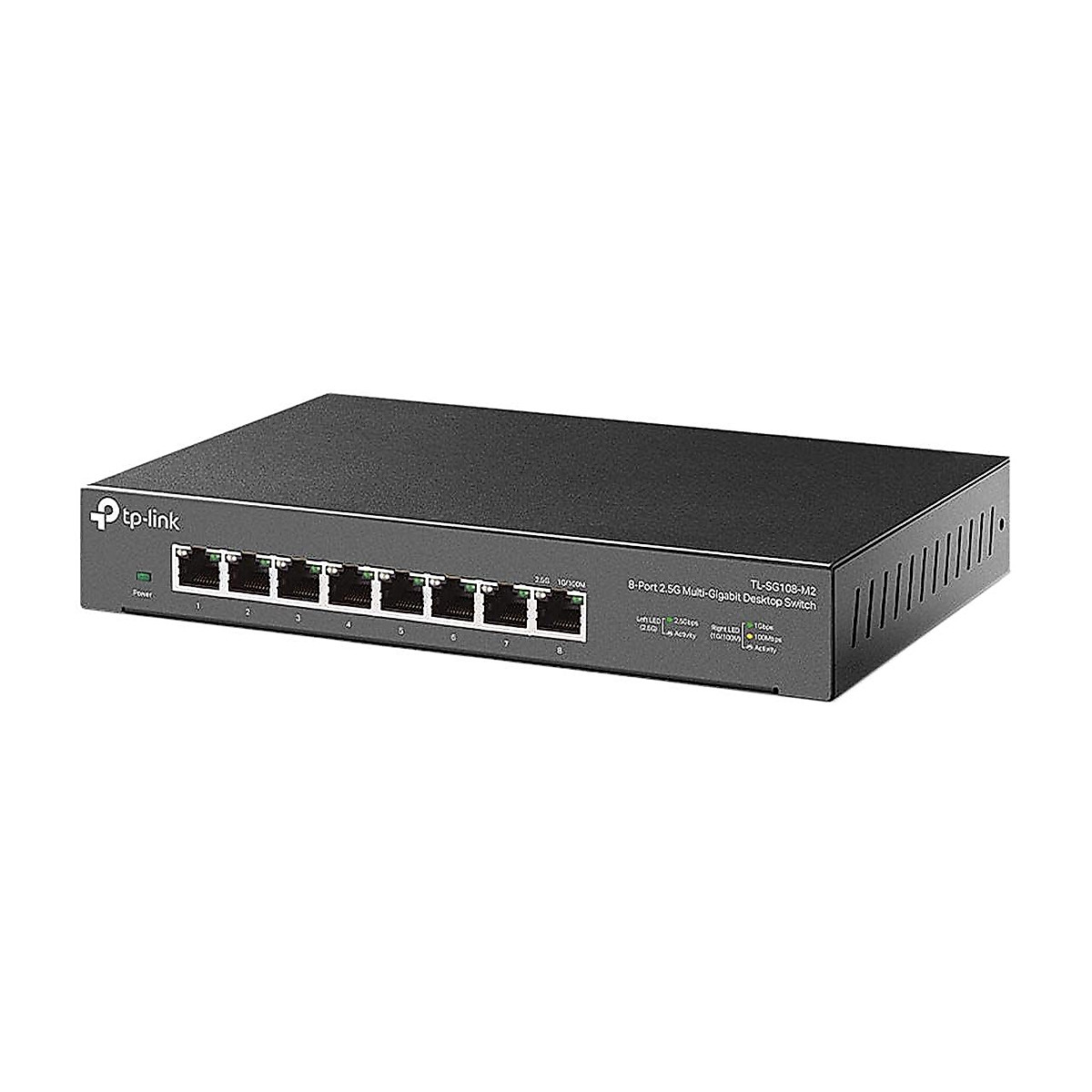 TP-Link TL-SG108-M2 8 Port Multi-Gigabit Unmanaged Network Switch, Ethernet Splitter 2.5G Bandwidth Plug & Play Desktop/Wall-Mount Fanless Metal Design